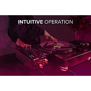 Gemini Sound MXR-01BT Professional Bluetooth 2-Channel DJ Mixer 3-Band EQ and Gain 2 Phono/Line Stereo Channels Crossfader Curve and Reverse Switches Microphone Input Headphone Output Master Outputs