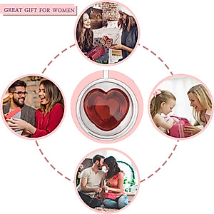 Asng Heat resistant creative double layer heart cup cup clear glass milk cup tea milk cup cup coffee cup (240ML/8oz)