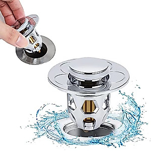 MnPalettey Flixs Filter Sink Stopper - Holuvo Sink Stopper, Universal Pop Up Bathroom Sink Stopper for Kitchen, Tub, Basin (Silver)