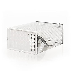 UPFOICXJ 12 Pack Clear Stackable Shoe Boxes, Shoe Storage Organizer for Closet, Keep Shoes Safe and Organized with Clear Shoe Boxes