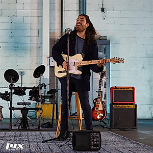 LyxPro SPA-5.5 Small PA Speaker Monitor Class-D Amplifier 3 Channel Mixer 3 Band EQ, Powerful Compact Active Speaker System amp with Mixer 48V Phantom Power