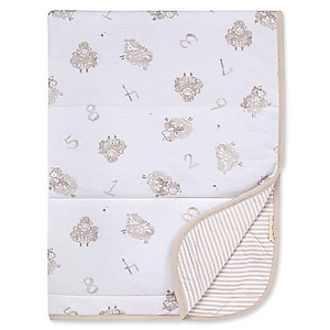 Burt's Bees Baby - Reversible Blanket, Nursery, Stroller & Tummy-Time Organic Jersey Cotton Quilted Infant & Toddler Bedding