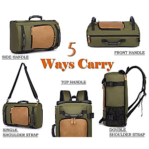 BE SMART Laptop Bag Outdoor Large Travel Waterproof Backpack Multipurpose Design fits 16 inches Computer Sport Business book bags for for Camping Hunting Hiking for Men and Woman-Green