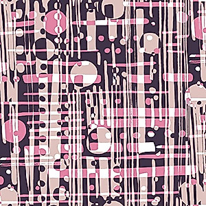 Texco Inc Techno Knit Abstract Pattern/Stretch DIY Project/Printed Poly Spandex Scuba Crepe Fabric, Plum Pink 3 Yards
