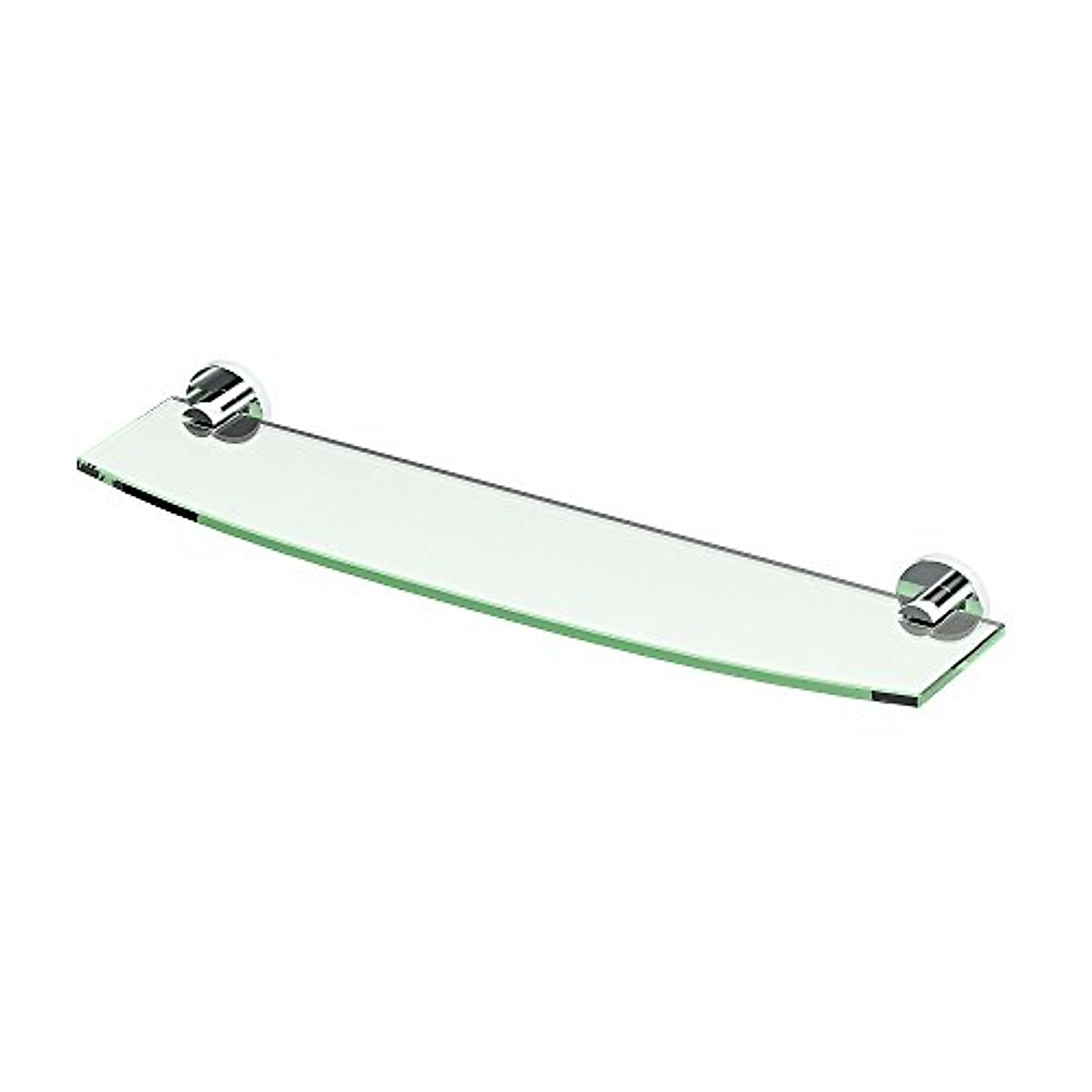 Gatco 4686 Channel Glass Shelf, Chrome/Wall Mounted 20.13" X 5.25" Curved Tempered Glass Shelf for Bathroom