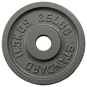 Standard Olympic 25LB Weight Plate, Bumper Plates Barbell Weights with 2-inch Hole for Strength Training Weightlifting Weight Loss Home Gym Equipment (Standard plate GN)