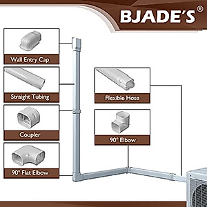BJADE'S Mini Split Line Set Cover,4'' 16.5 Ft PVC Decorative Line Set Cover Kit for Central Air Conditioner & Heat Pump