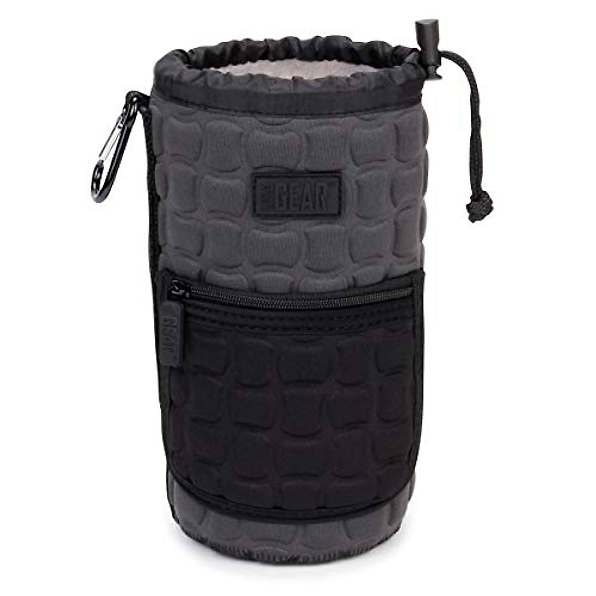 USA GEAR FlexARMOR-X Large Lens Case Pouch with Deluxe Padded Neoprene Protection - Holds Lens up to 70-300mm with Drawstring Opening, Built-in Carabiner Clip, Reinforced Belt Loop and Zippered Pocket