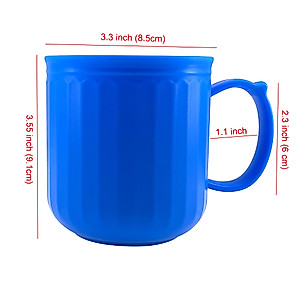 AOYITE Plastic Coffee Cups with Handles - Unbreakable BPA Free Coffee Mugs 13 oz set of 4 - Reusable Dishwasher Safe Hard Drinking Cups for Kids Kitchen Outdoor (Thick Wall)