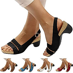 Orthopedic Sandals Women Close-Toe Platform Sandals Shoes Slip On Orthopedic Sandals Prime Deals of The Day Today Only