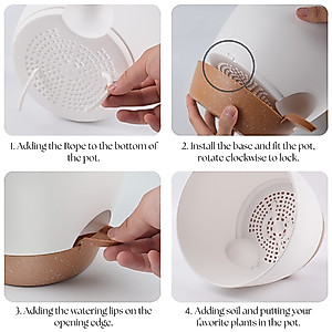 TYMENSH Plant Pots 12/10/9 inch Set of 3, Self Watering Flower Pots Indoor Outdoor, Planters with Drainage Hole Saucer Reservoir, White