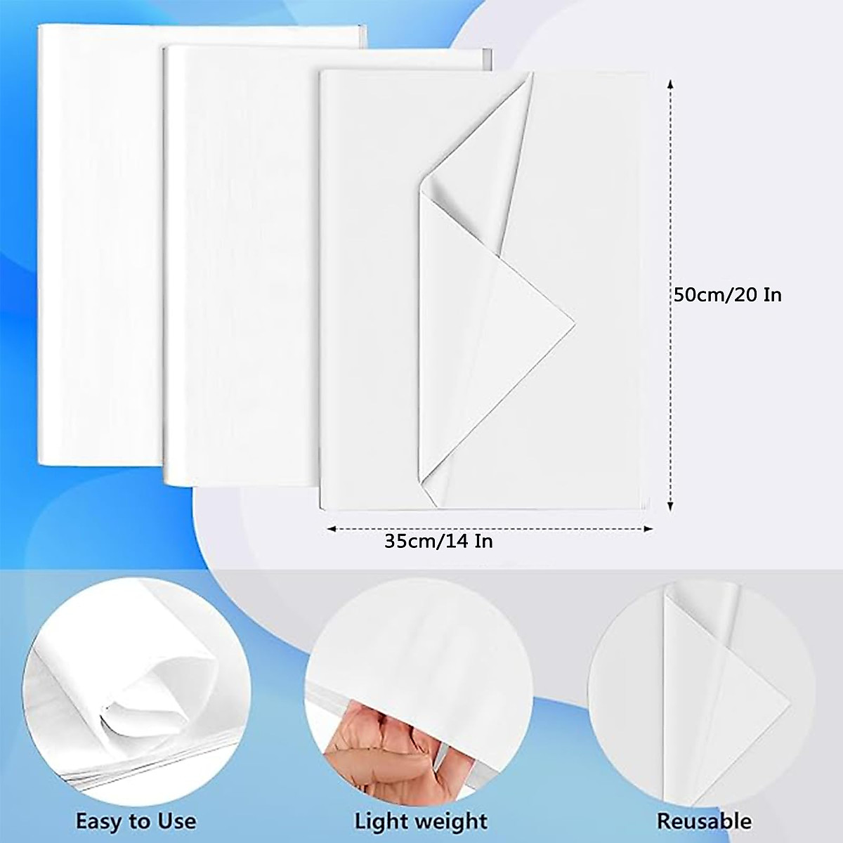 60 Sheets White Tissue Paper for Packaging Gift Bags Decoration Wrapping Tissue Paper Bulk for DIY Art Crafts Birthday Wedding Halloween, 14 X 20 Inch