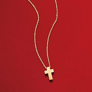 Ross-Simons 14kt Yellow Gold Cross Pendant Necklace. 16 inches