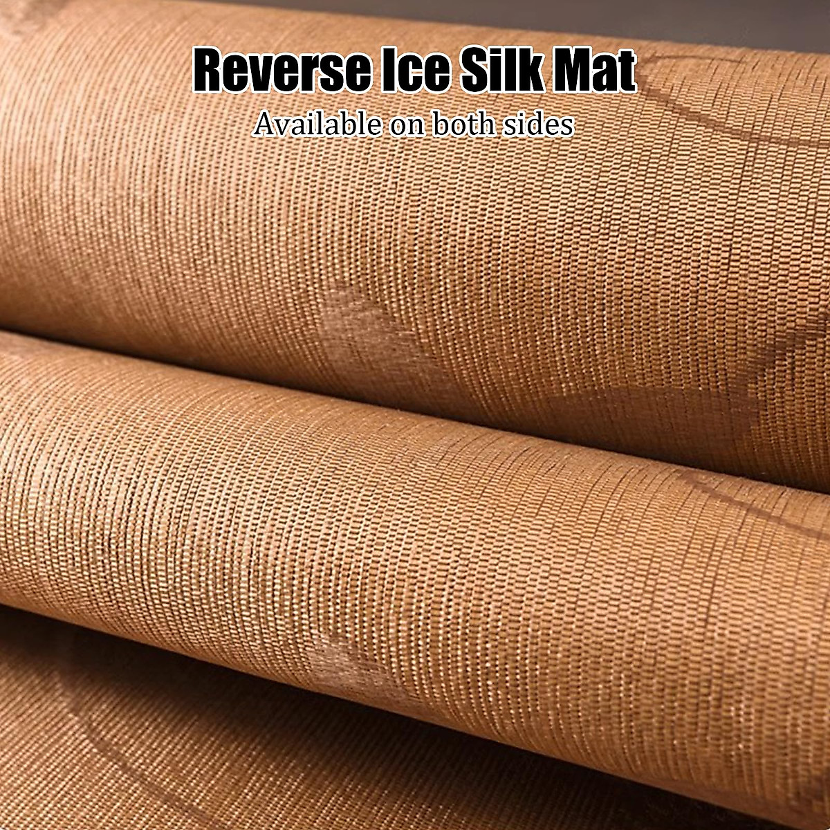 JIXDILO Rattan Summer Cooling Sleeping Mat, Foldable Breathable Smooth Mattress Topper,Reversible Absorb Sweat/Cool Pad for Home School Dormitory Single Double Bed(120x190cm(47x75in), Rattan)