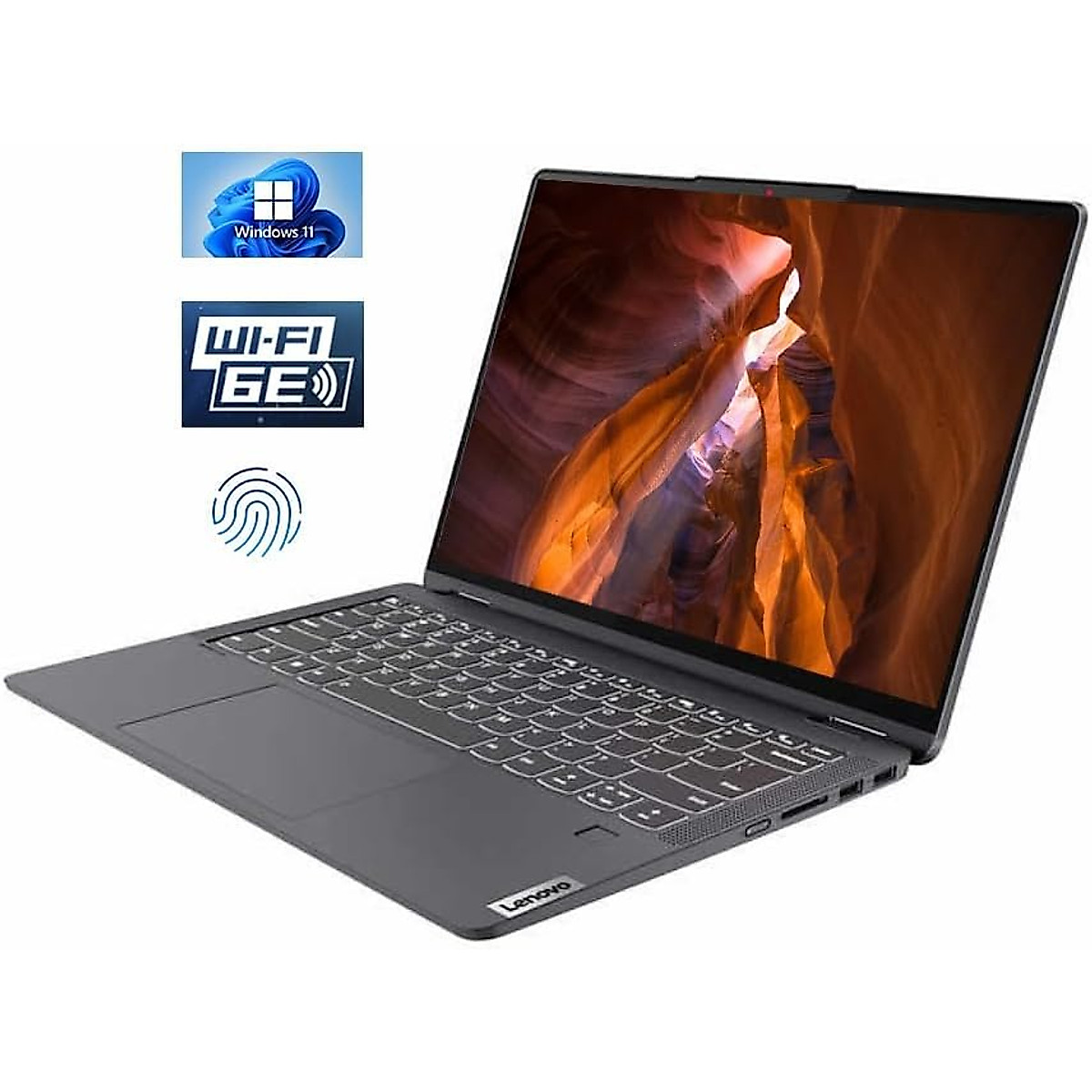 Lenovo Flex 5 | 14" 16:10 QHD 2-in-1 Touchscreen Laptop | AMD 8-Core R7 5700U | Wi-Fi 6 | Fingerprint Reader | Backlit KB | Win11 W/Mouse Pad(16GB RAM | 512GB PCIe SSD)