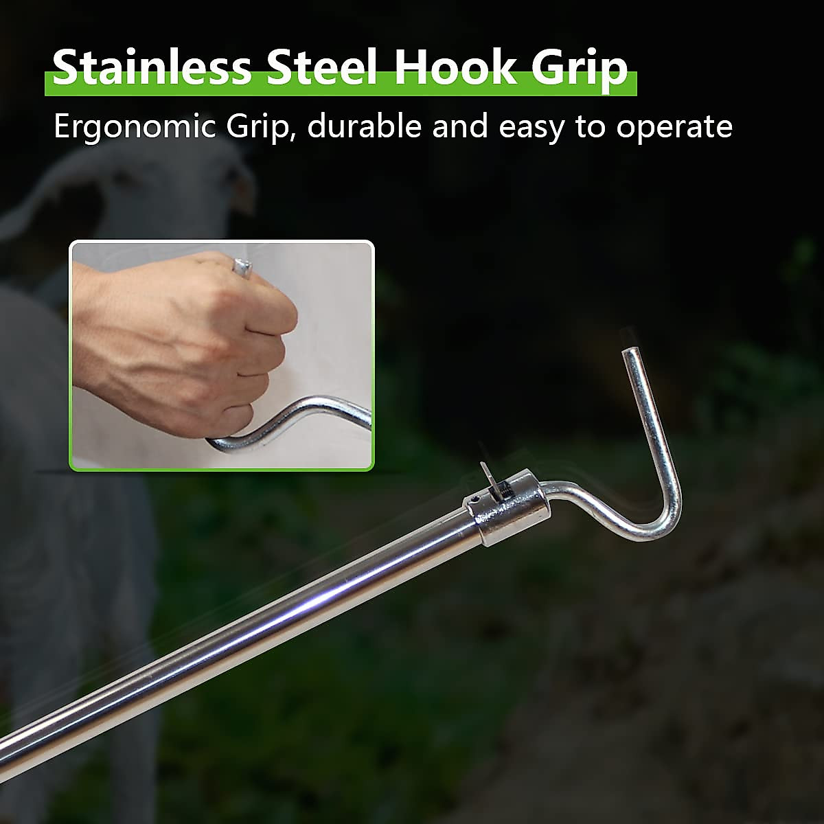 Wamlet Animal Catcher Pole Control Tool Kit for Bulldog Alligator Hog Dog Pig Fox - 52 inches