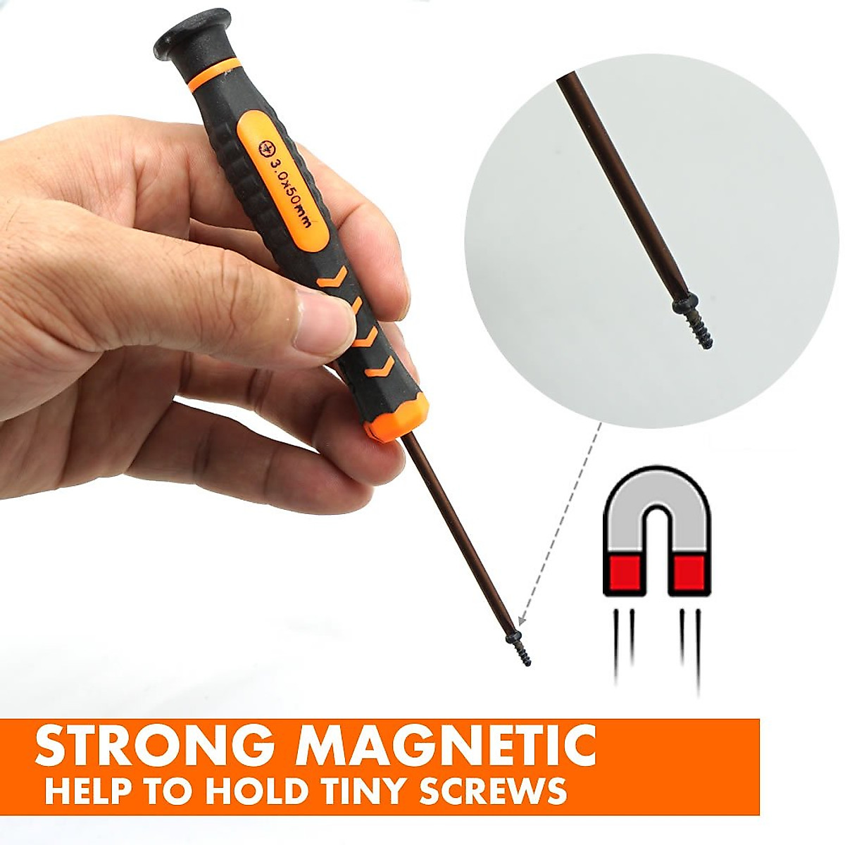 Precision Screwdriver Set of 6, TECKMAN Phillips and Flathead Screwdriver Set with Magnetic Tips and Non-Skid Handle,Small Repair Tool Kit for Eyeglasses/iPhone/Computer/Jewelry/Watch/Electronics