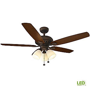 Hampton Bay 51751 Rockport 52" Indoor Oil Rubbed Bronze Ceiling Fan W/Light Kit