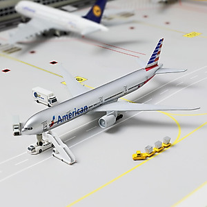 QIYUMOKE Boeing 777 AA Airlines 1/300 Diecast Metal Airplane Model 777 Airplane Model for Adult with Stand (8.3 inches Long) Aviation Enthusiasts Gifts, Desktop Display Decorations