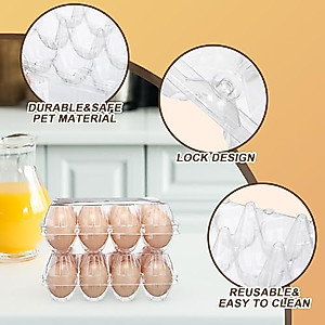 Zhanmai Plastic Egg Cartons for 12 Eggs with Sticker Labels Extra Large Duck Egg Tray Reusable Egg Container with Egg Carton Stickers Plastic Egg Holder for Refrigerator Family Market(120 Pcs)