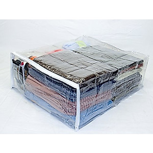 Oreh Homewares X-Large (20" x 23" x 8") Heavy Duty Vinyl Zippered Storage Bags (Clear) for Sweaters, Blankets, Comforters, Bedding Sets (15.9 Gallon) 10-Pack