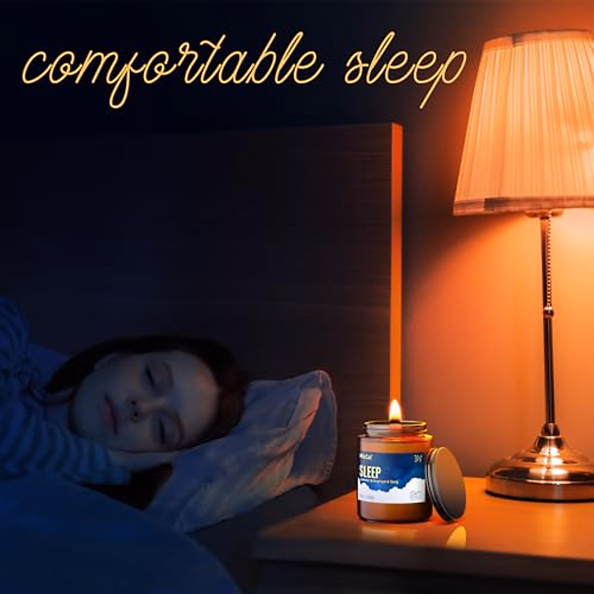 MicCai Scented Candles 7oz, Sleep Candles for Home Scented, Scented Candle Set for Stress Relief and Promote Sleep, Candles Gifts for Women and Men (2 Pack)