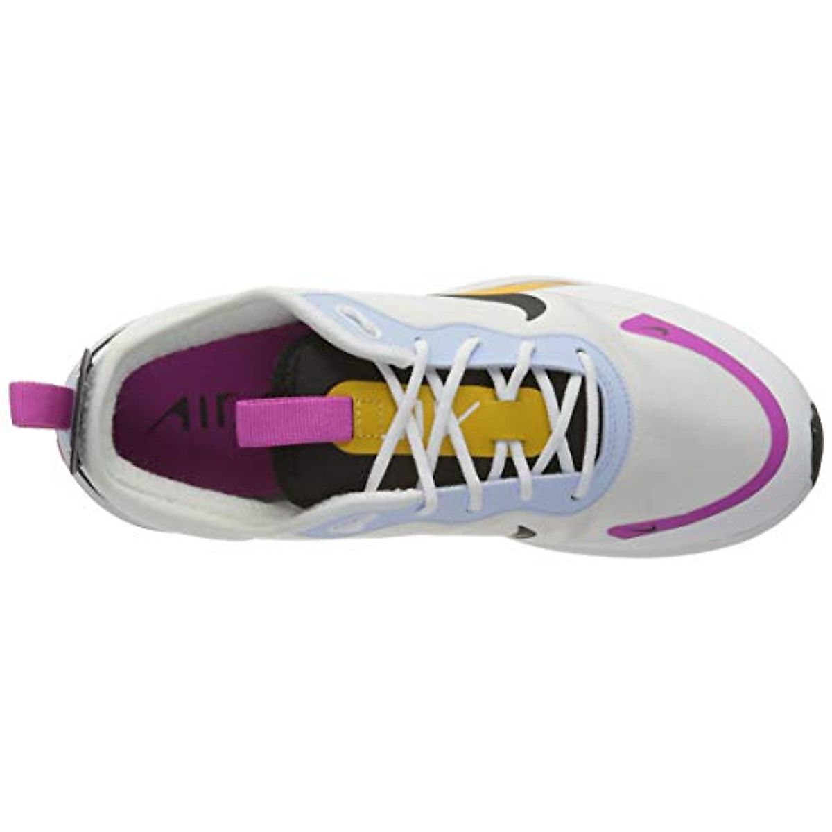 NIKE Women's Race Running Shoe, White Black Pollen Rise Hydrogen Blue, 5.5