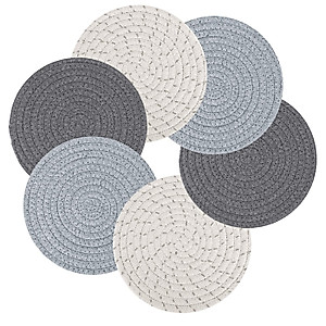 Vilike Pot Holders Set Trivets Set for Kitchen, 100% Pure Cotton [ Thermal Isolated & Highly Absorbent ], 7" Hot Pot Holders Set ( Value 6 Pack ), Hot Pads, Hot Mats, Spoon Rest For Cooking and Baking