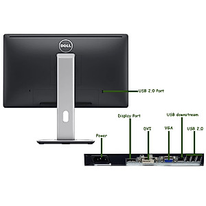 Dell P2014HT Widescreen 20 inch LED Monitor, VGA, Display Port, DVI, 16.7 Million Colors, 178 Degree Viewing Angle, Built-in USB Hub, HD at 60Hz, 8ms Response time (Renewed)