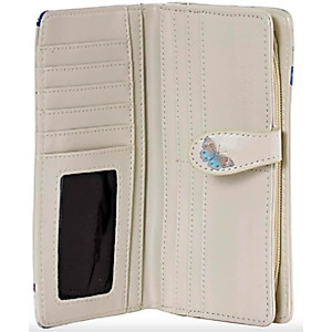 Shag Wear Butterflies Large Wallet for Women 7" Beige
