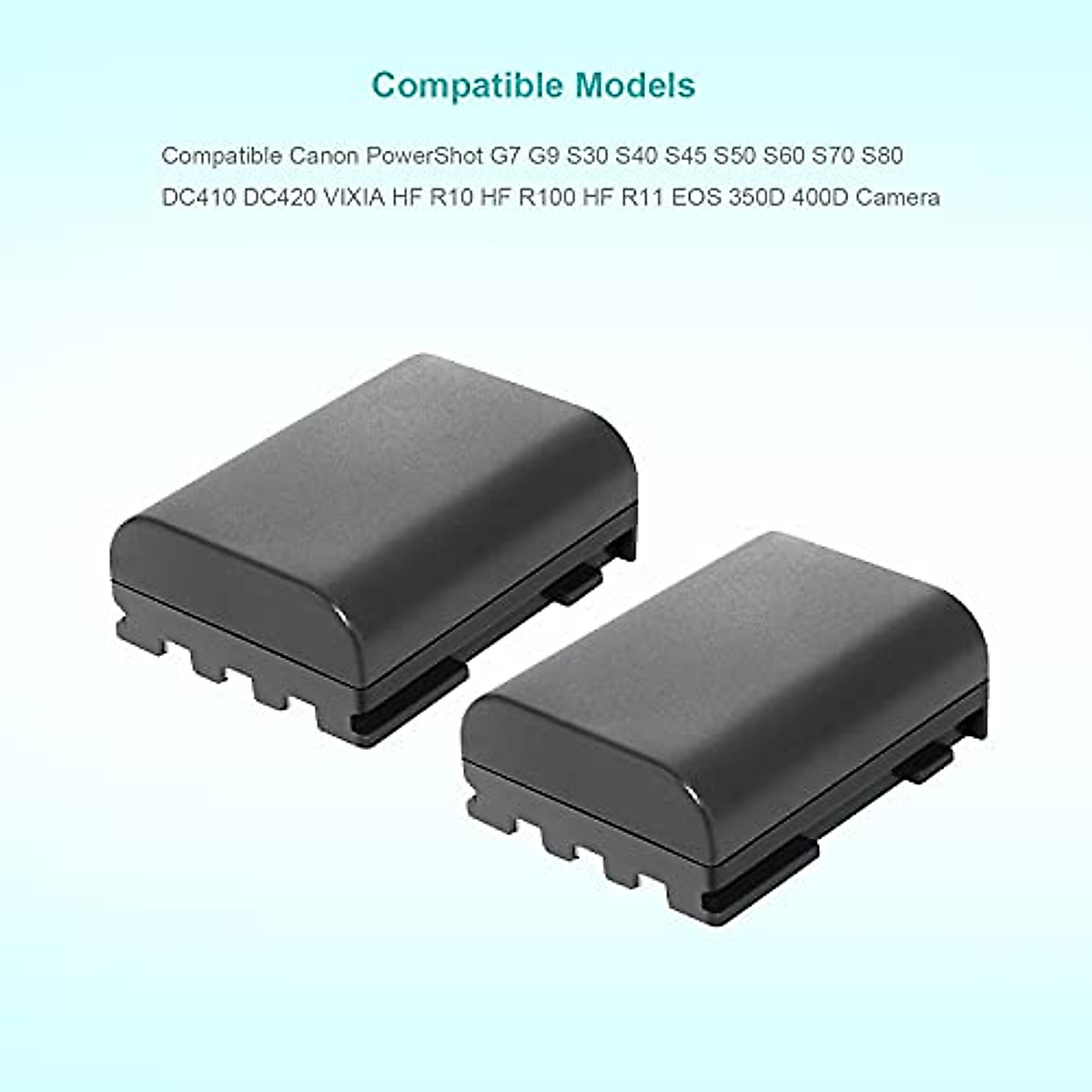 Bonacell 2Pack NB-2L/ NB-2LH Replacement Battery and Charger Compatible with Canon PowerShot S80 S70 S60 S50 S45 S40 S30 G9 G7 DC420 DC410 VIXIA HF EOS 400D 350D Digital Rebel XTi XT