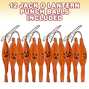 ArtCreativity Halloween Party favors Trick Jack-O-Lantern Punch Balls, Set of 12, Durable Latex Balloons with Rubber Bands Attached, Great for Treat Party Favors, Goodie Bag Fillers for Kids