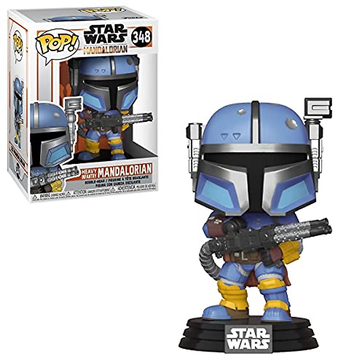 POP Star Wars: The Mandalorian - Heavy Infantry Mandalorian (Paz Vizsla) Funko Vinyl Figure (Bundled with Compatible Box Protector Case)