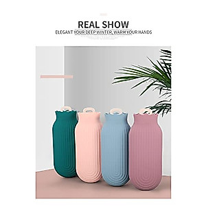 PSBYW Silicone Hot Water Bottle Hand Warmer Stomach Warmer Hot Water Bottle Heating Refrigerated Ice Pack Can Be Used to Warm Women's Palace Hands (Color : 6)