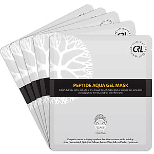 Clinical Resolution CRL Peptide Aqua Gel Mask 5 Pack, Instant Hydration, Soothing, Cooling, Healing, Post-Treatment, Post Microneedling, Reduce Redness and Stinging Feeling