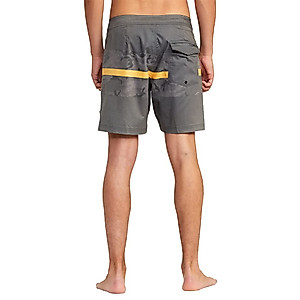 RVCA Men's Standard 4-Way Stretch Elastic Waist 17 Inch Boardshort - Westport Print - Hawaii (Black Camo, 36)