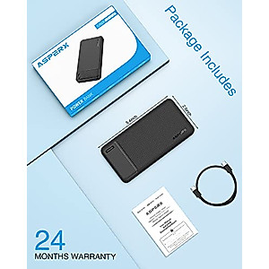 AsperX Portable Charger, PD 22.5W 10000mAh USB C Power Bank Fast Charging, Daul Output Portable Phone Charger Battery Pack Charger Portable for iPhone 14/13/12/11, Samsung S21/22 Google iPad and More