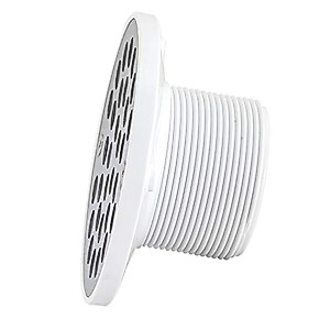 EZ-FLO 2 Inch x 3 Inch PVC Low Profile Floor & Shower Drain, Stainless Steel Grid, 15301, White