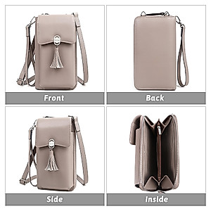 Pearl Angeli Small Crossbody Phone Bag RFID Women Wallet Cellphone Credit Card Purse with Adjustable Shoulder Strap