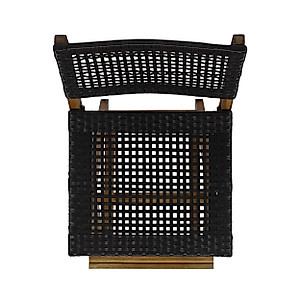 GDFStudio Outdoor Folding Acacia Wood Barstools (Set of 4), Teak and Brown