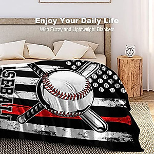 Baseball Blanket Gifts Ultra Soft Baseball Girls Throw Football Blankets Bedding for Teens Boys Kids Toddler Adults Bedroom Living Room Decor 50"X40"