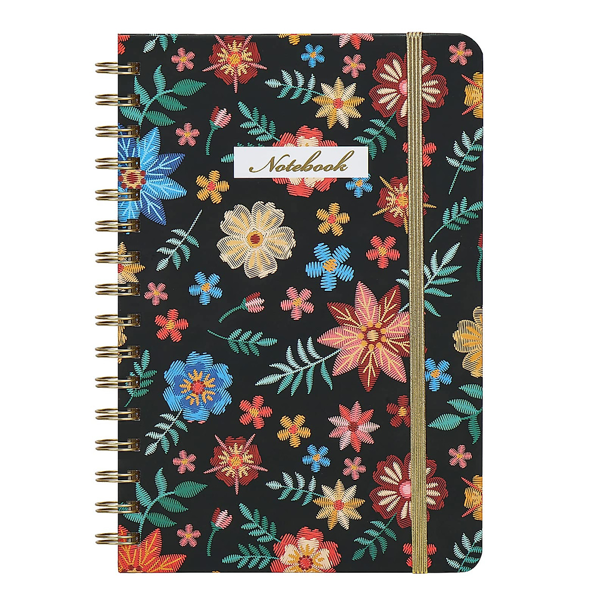 EOOUT Spiral Notebook, A5 Hardcover Spiral Journal for Women, 5.7x8.5 Inches, 160 pages, Cute Floral Notebook, Lined Journal for Gifts Office School and Work