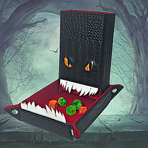 Dice Tray and Dice Tower - DND Dice Tray, Dice Box Storage for Dice and Removable Dice Tower - 2 in 1 Dice Rolling Tray, Storage and Tower - Perfect for RPG and Tabletop Gaming (Dragon Slayer)