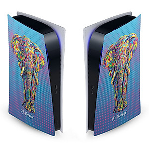 Head Case Designs Officially Licensed P.D. Moreno Elephant Animals II Vinyl Faceplate Sticker Gaming Skin Decal Cover Compatible With Sony PlayStation 5 PS5 Digital Edition Console