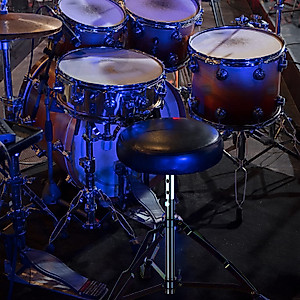 EASTROCK Drum Throne,Padded Drum Seat Drumming Stools with Anti-Slip Feet for Adults and Kids Drummers (Dark Black)