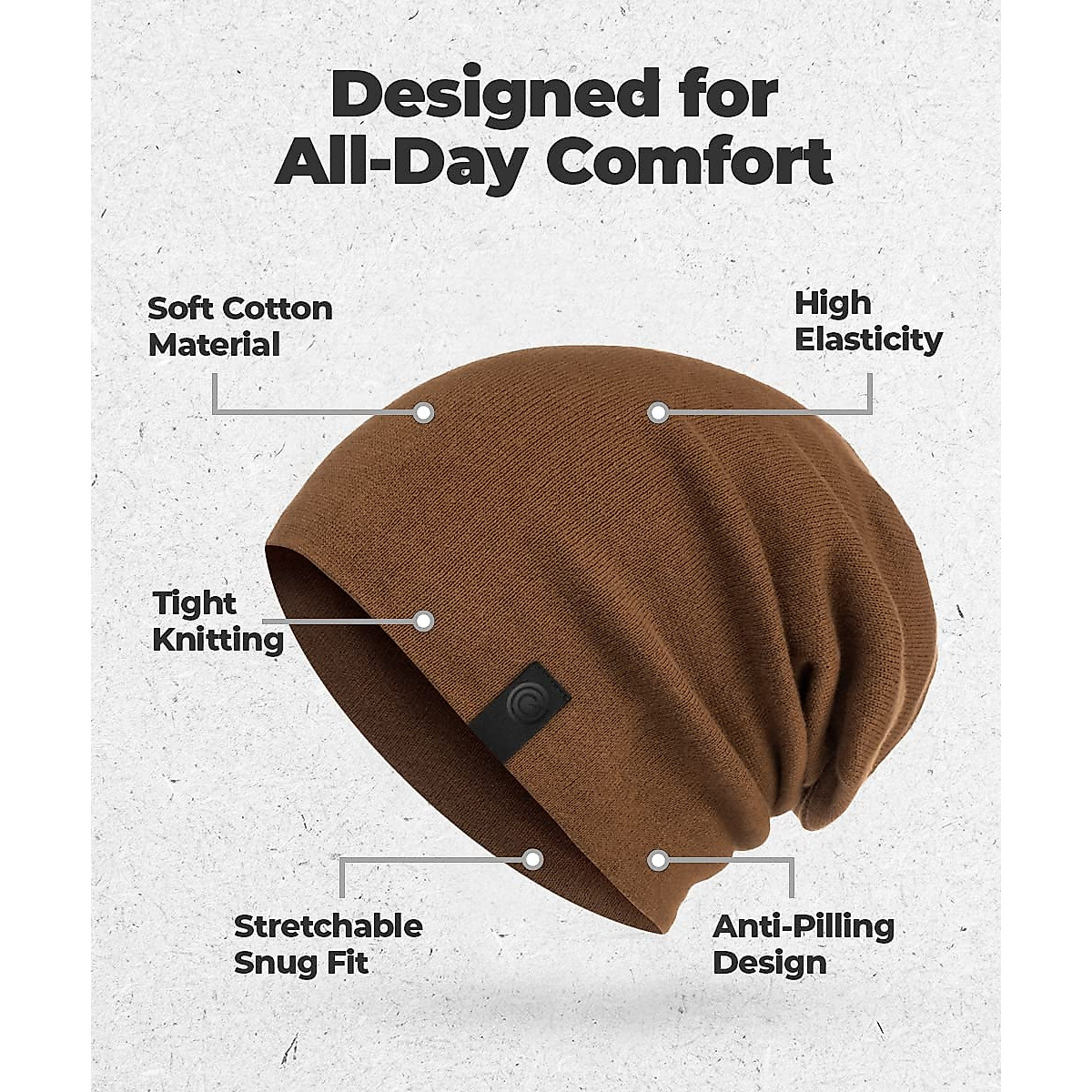 Warm Slouchy Beanie Hat - Deliciously Soft Daily Beanie in Fine Knit