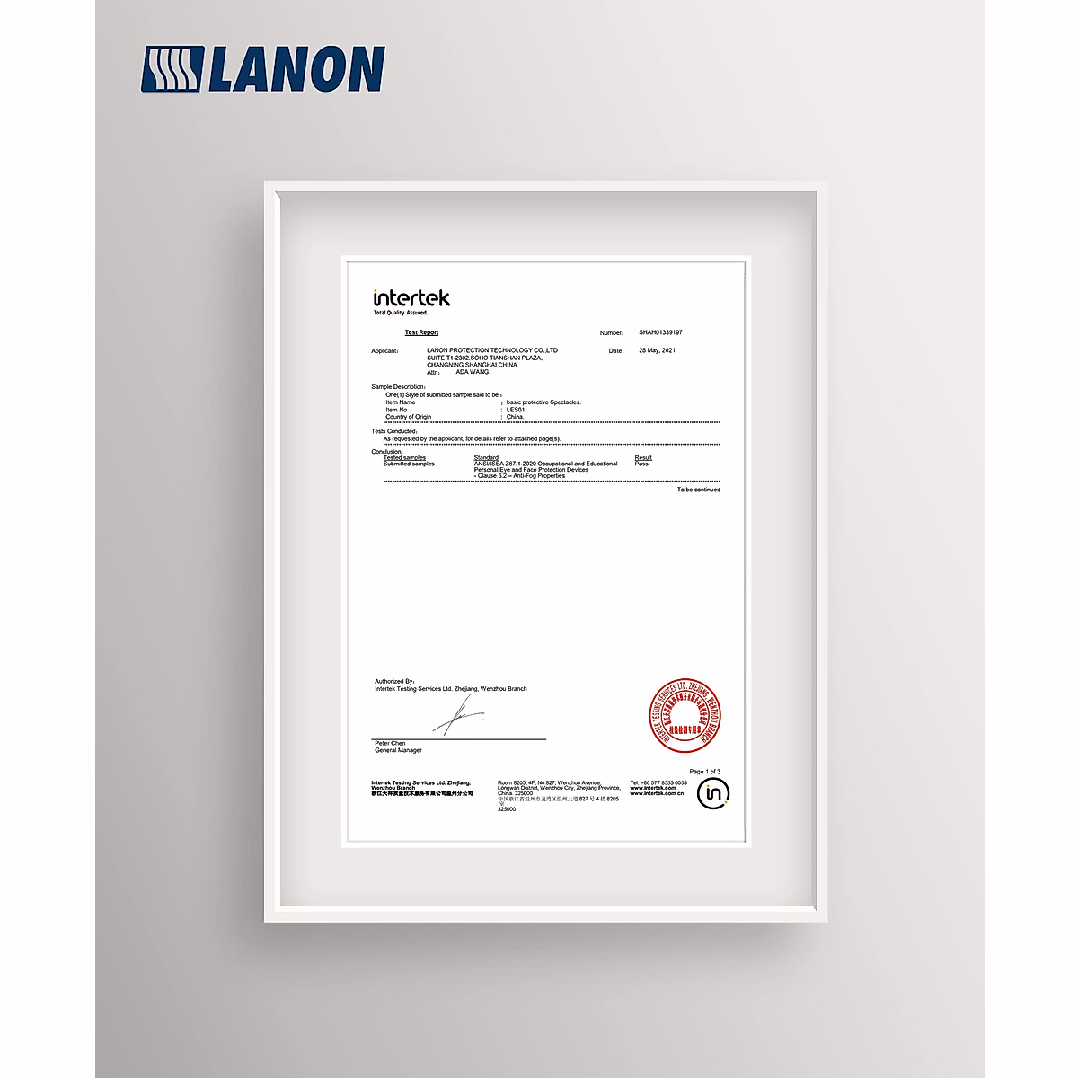 LANON 3 Pack Anti-Fog Safety Goggles with Ajustable Temples, 2.5 Times ANSI Z87.1 Double-sided Antifog, Side Protection, High Transmission, Lightweight