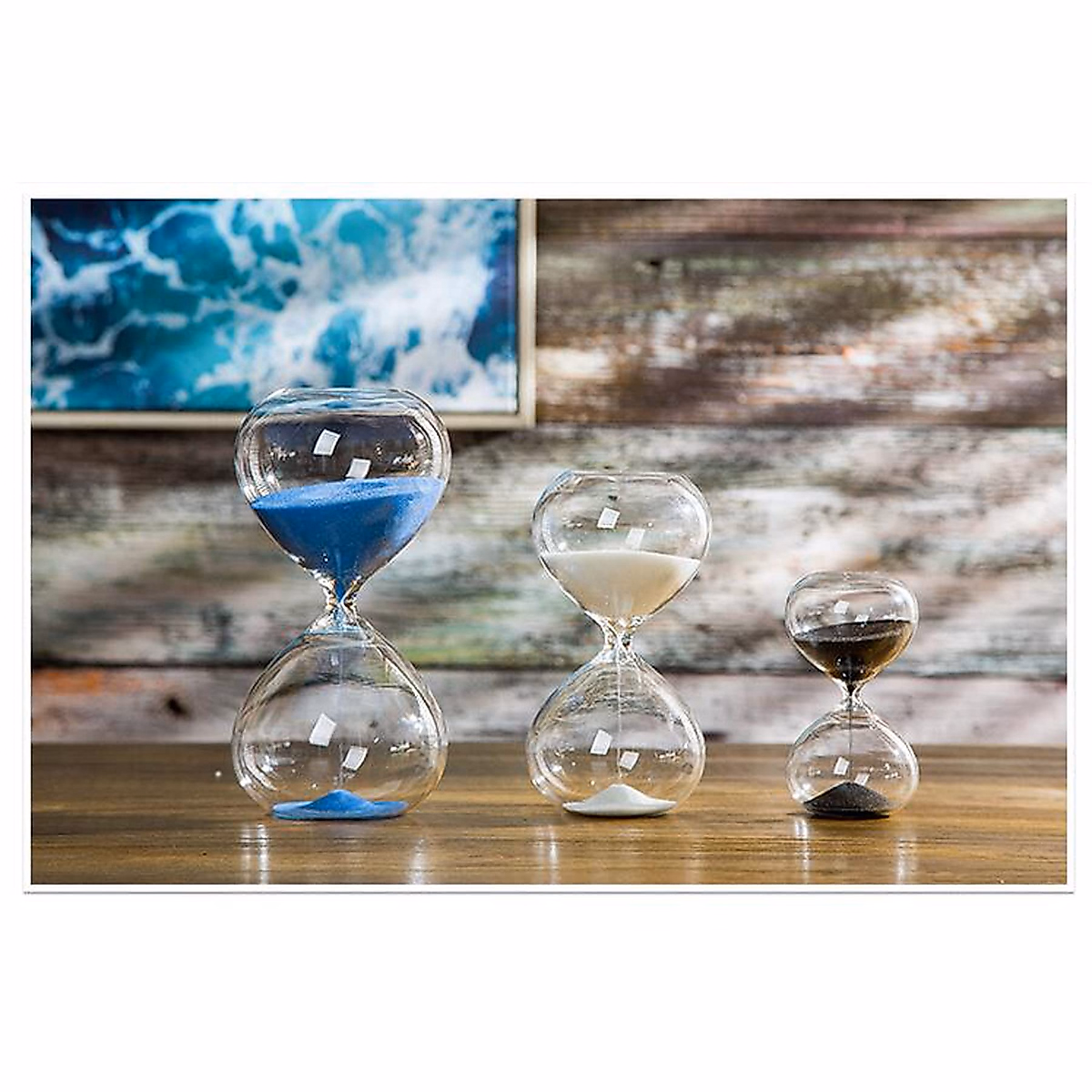 Hourglass Timer 5/15/30 Minutes Sand Clock Durable Glass Hourglass Timer for Romantic Mantel Office Desk Decor Birthday Gift Kids Games (5 Minutes, White)