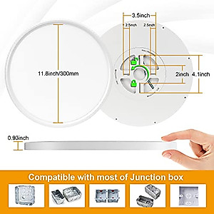 WKONCLDY 3200lm LED Flush Mount Ceiling Light, Super Slim 12 inch LED Ceiling Light, 5000K LED Ceiling Light for Bedroom, Living Room, Dining Room, Garage, Office (White, 8 Pack)