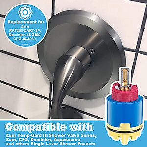 Dreyoo 1 Pack Pressure Balancing Cartridge Replacement for RK7300-CART-3P, Faucet Cartridge Replacement Compatible with Zurn Z-7300 Temp-Gard III Faucets and Shower Valves